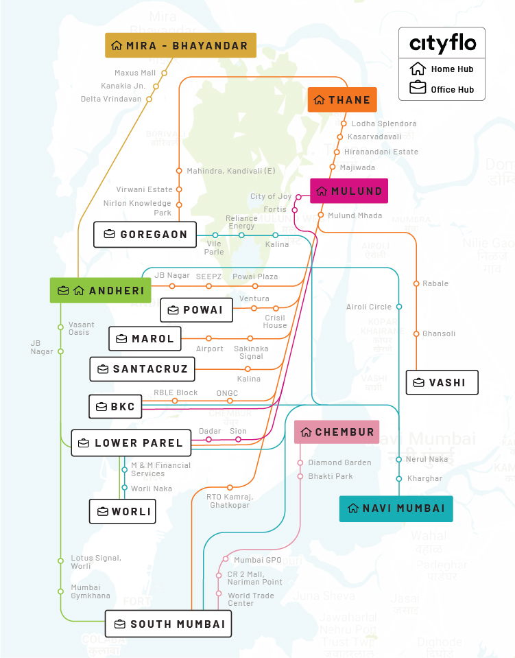 Cityflo Route Map Mumbai