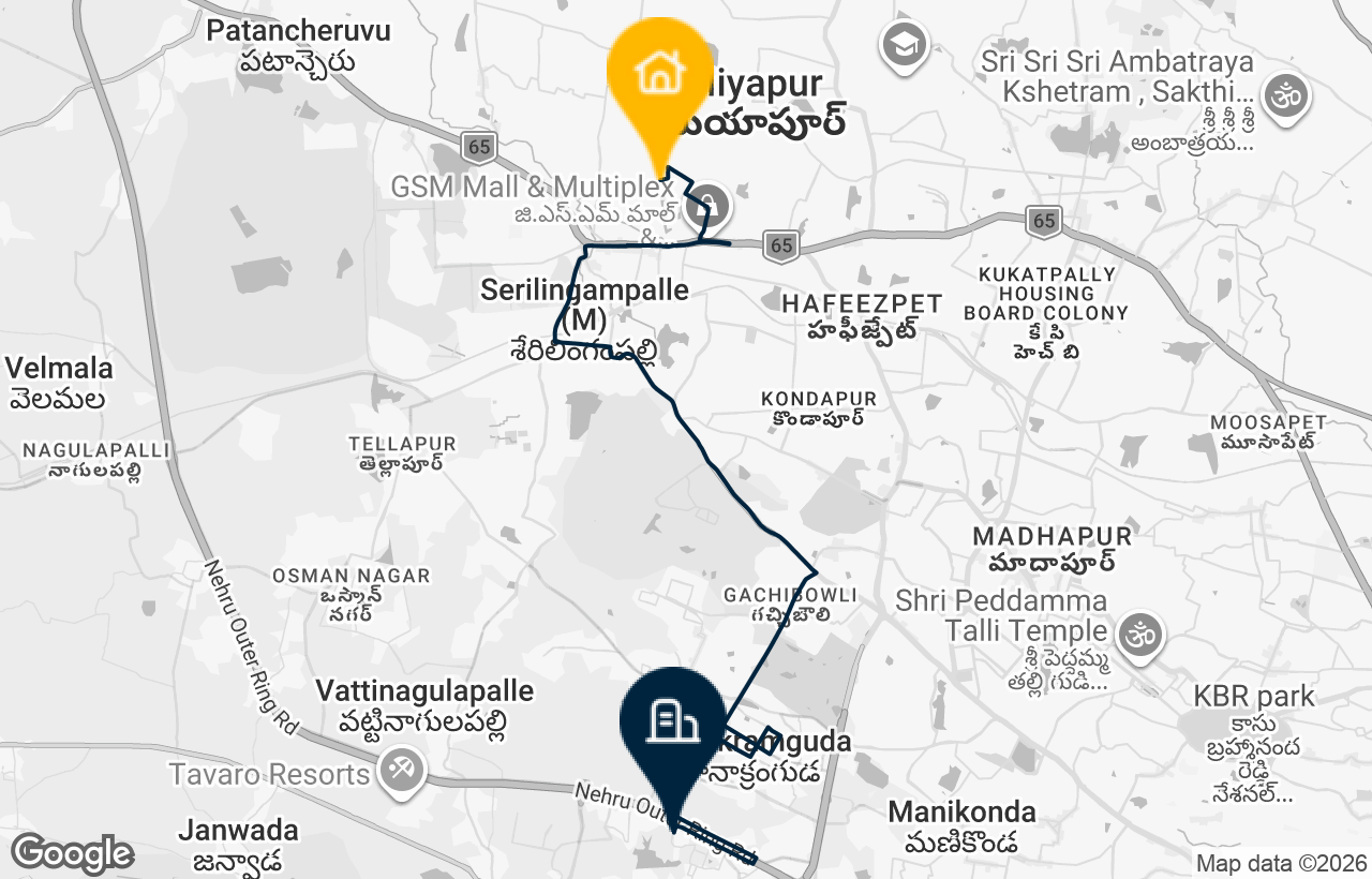 Cityflo Route | Financial District to Uppal